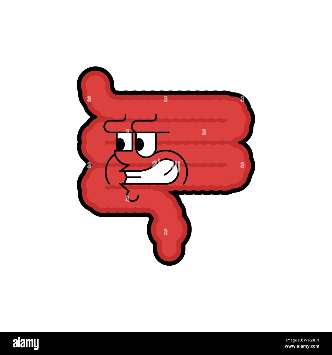Angry intestines. Evil Internal organ isolated. Terrible Anatomy Vector ...
