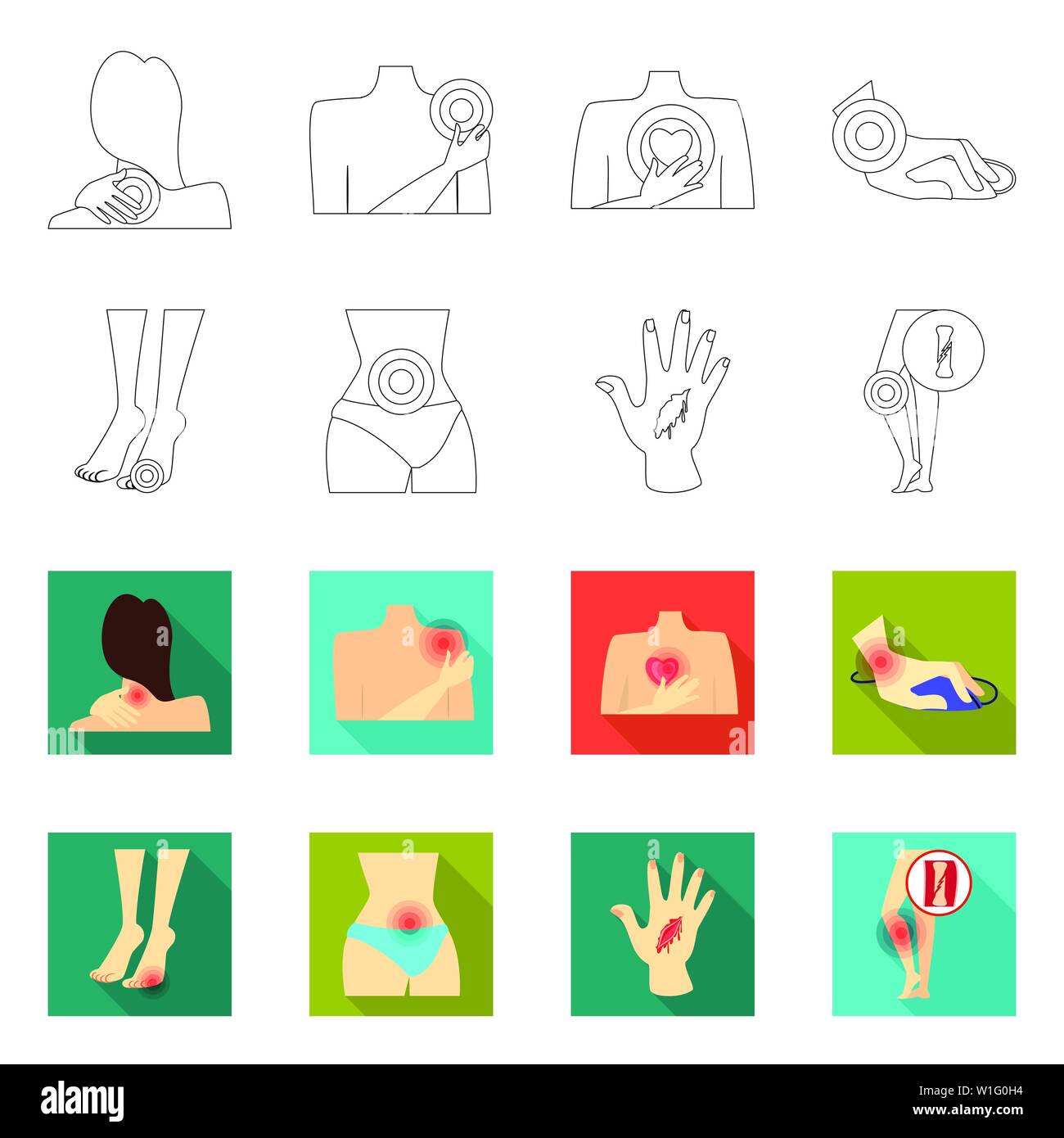 Isolated object of hospital and rendering symbol. Set of hospital and ...