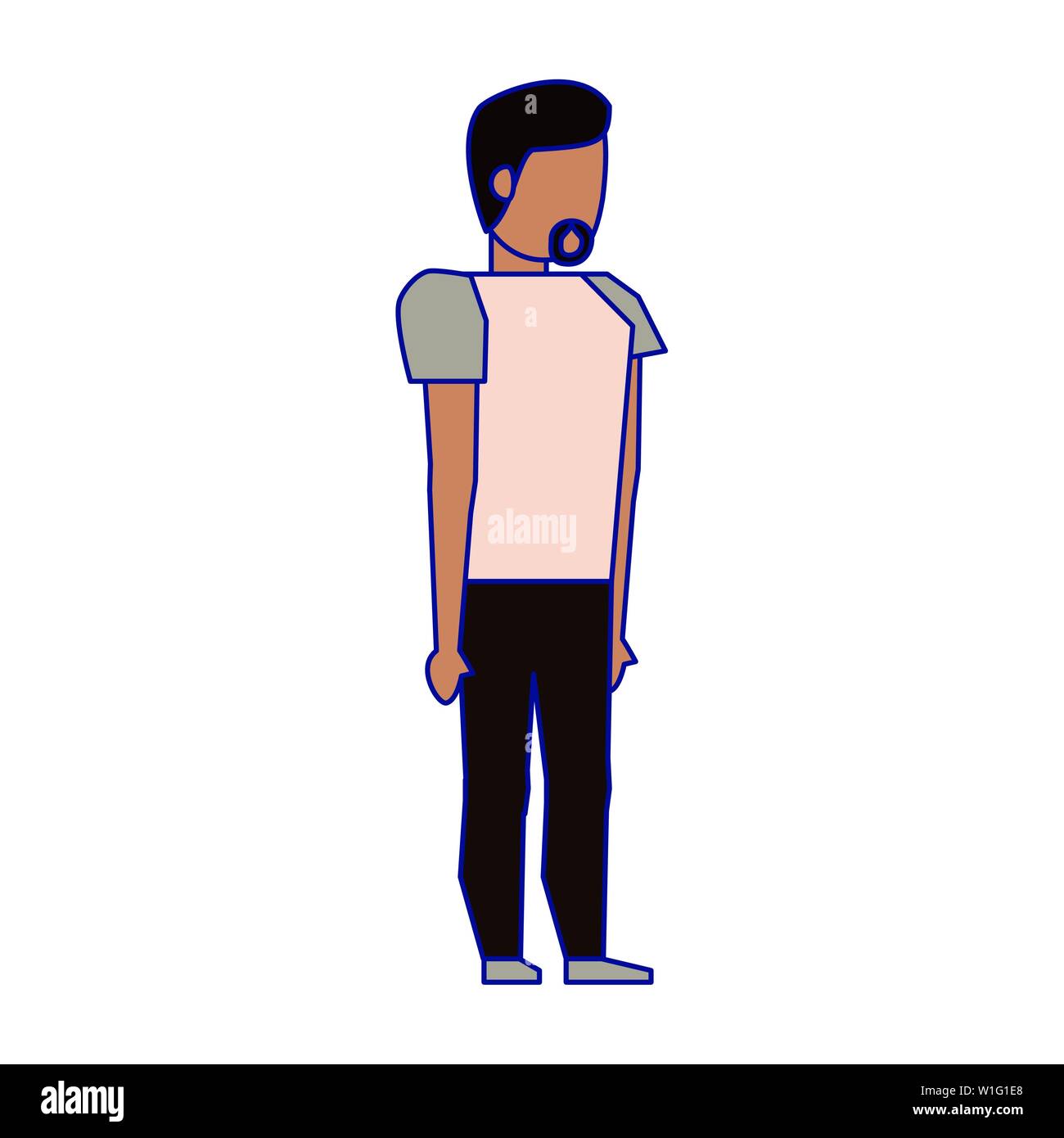 Young man faceless avatar with casual clothes blue lines Stock Vector ...