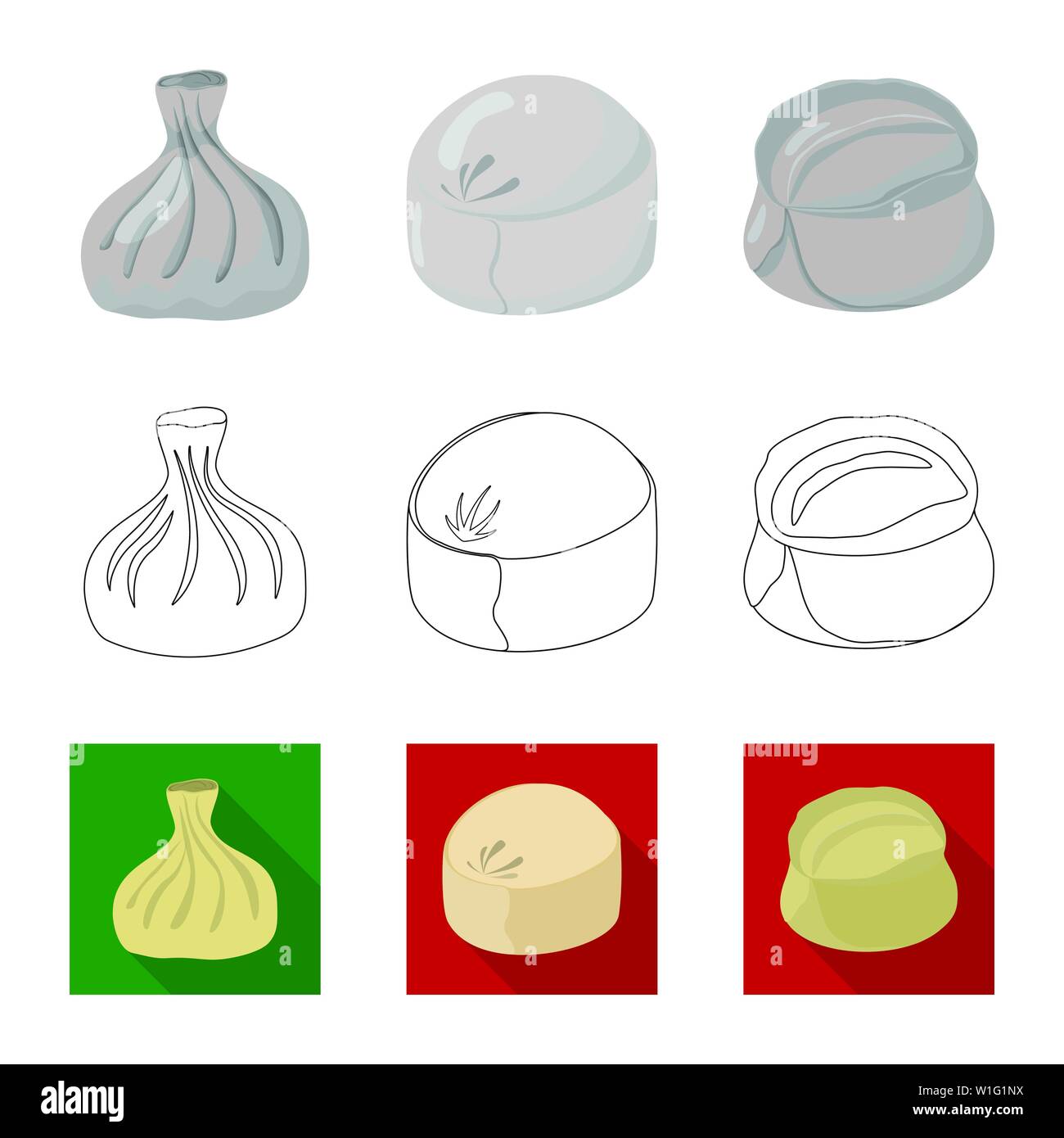 Vector design of products and cooking symbol. Collection of products ...