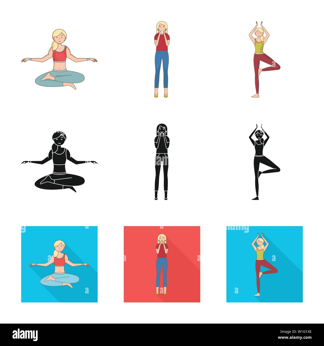 Vector illustration of posture and mood logo. Collection of posture and ...