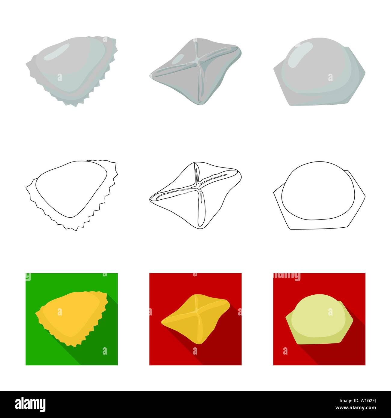 Vector illustration of products and cooking icon. Collection of ...