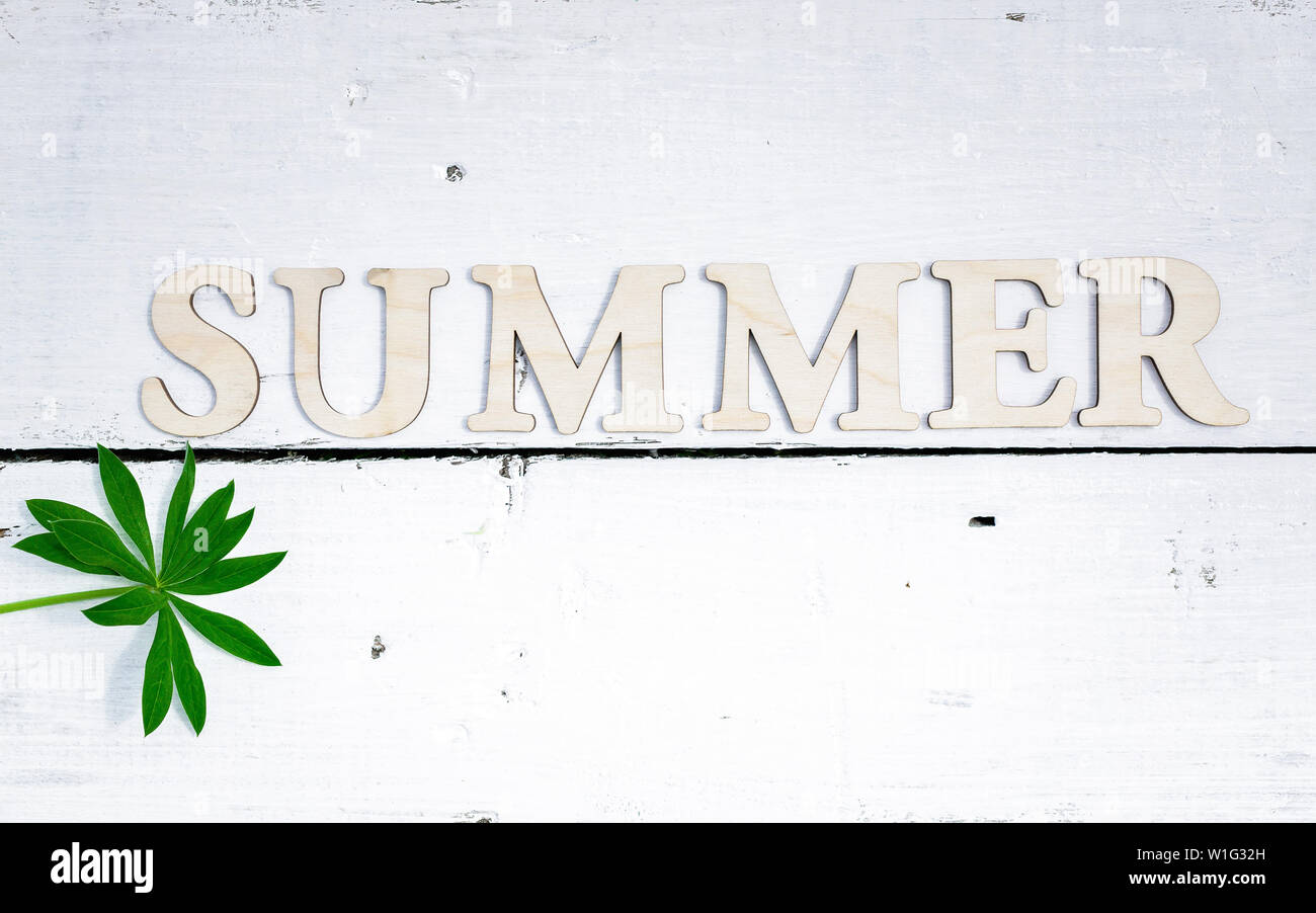 Wooden word summer! on hi-res stock photography and images - Alamy