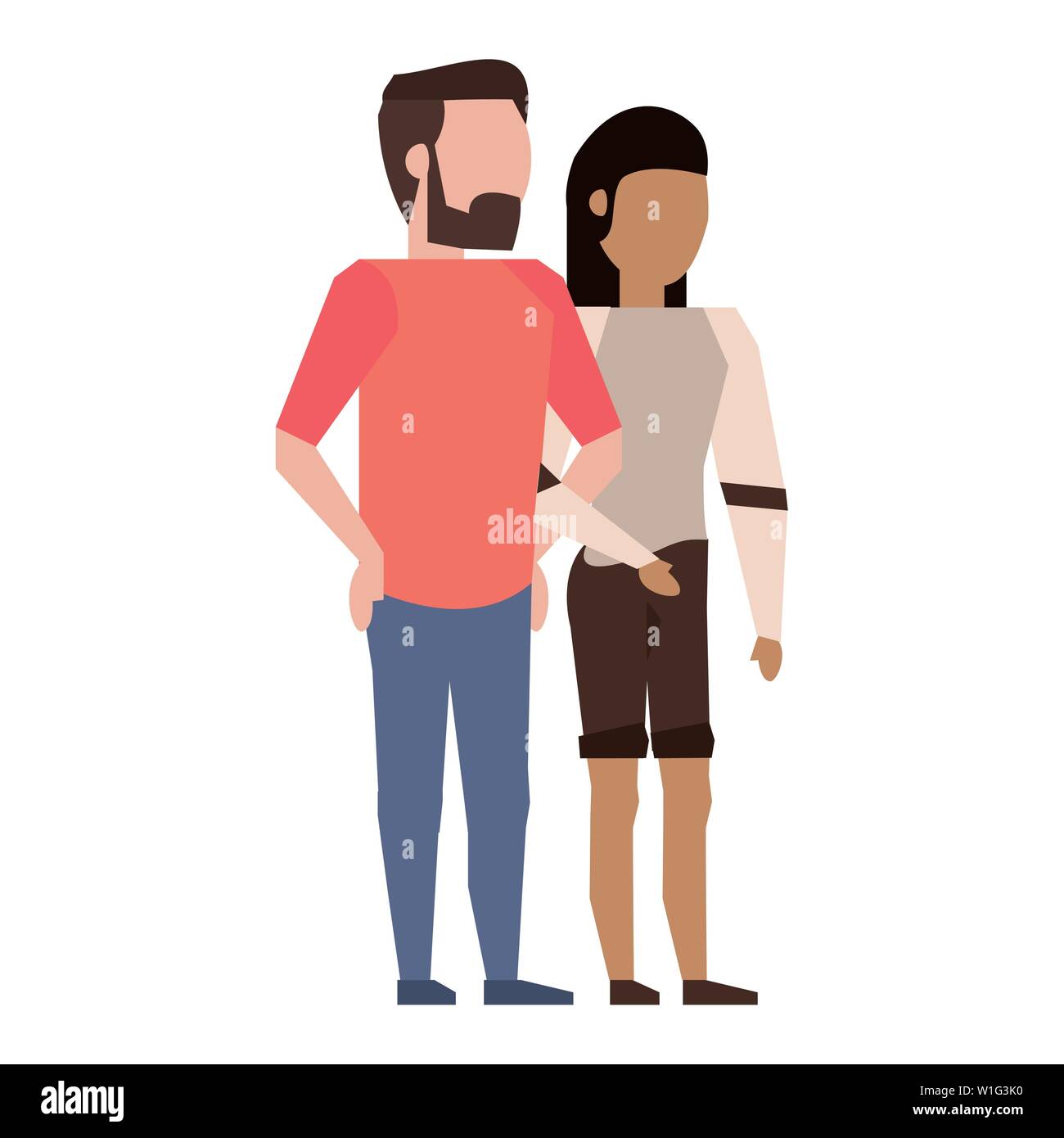 Young couple avatar faceless Stock Vector Image & Art - Alamy