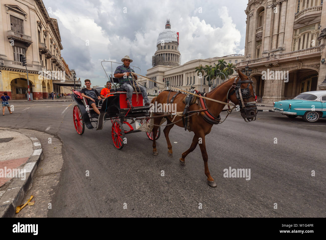 Havana, Cuba - May 14, 2019: Horse Carriage in the streets of the ...