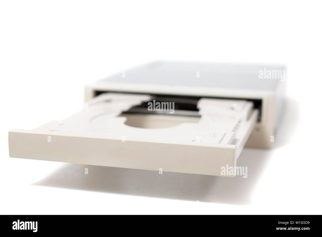open dvd-rom isolated on a white background Stock Photo - Alamy