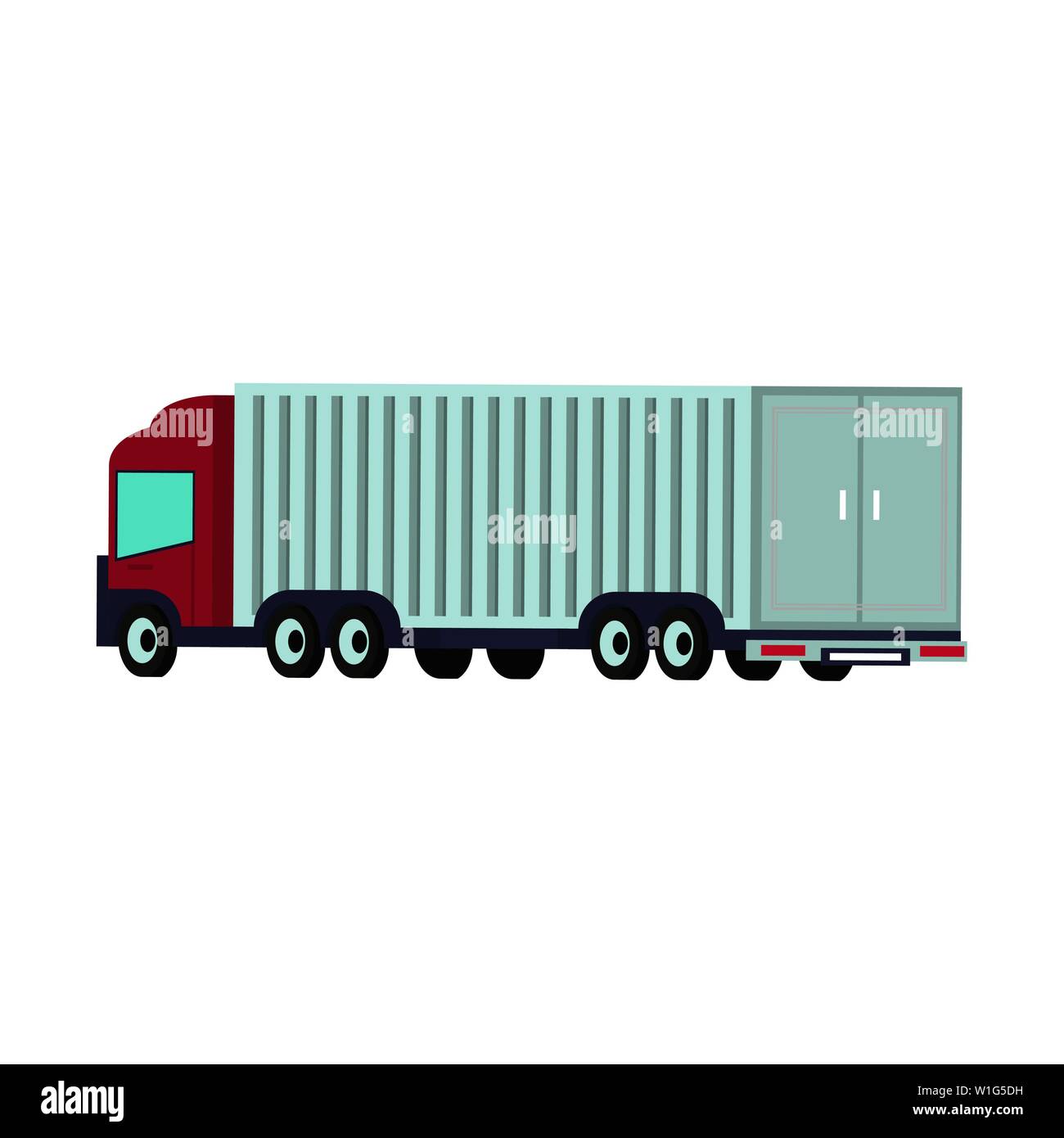 Cargo truck with container back view Stock Vector Image & Art - Alamy