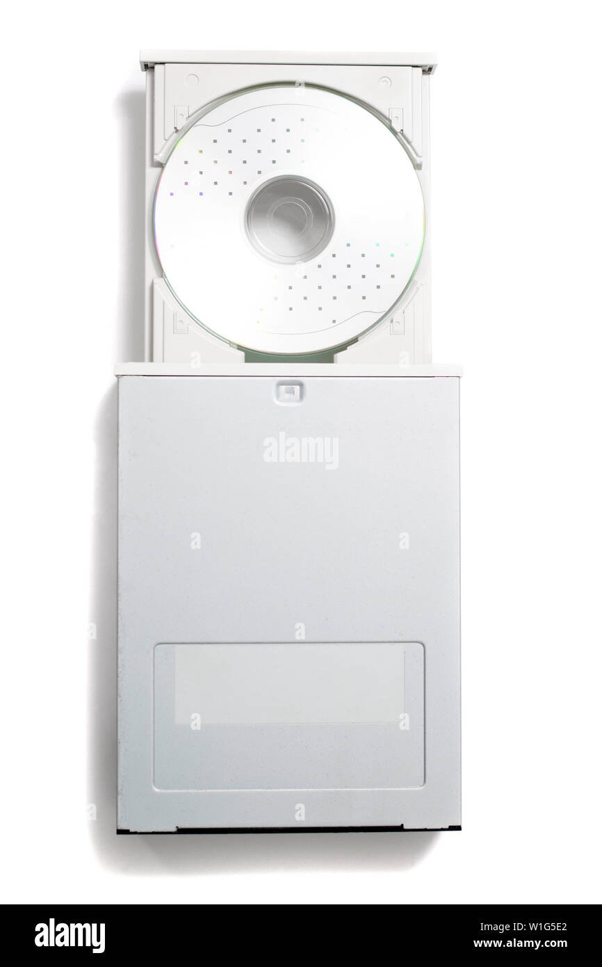 open dvd-rom isolated on a white background Stock Photo - Alamy