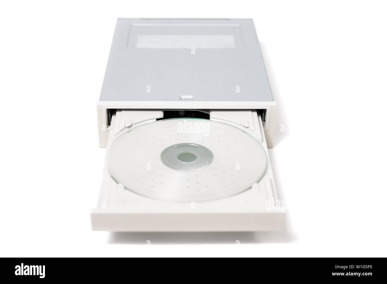 open dvd-rom isolated on a white background Stock Photo - Alamy