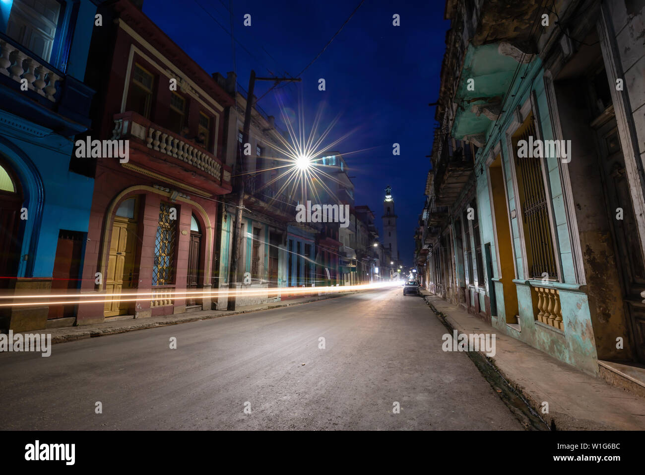 Street view of the residential neighborhood in the Old Havana City ...