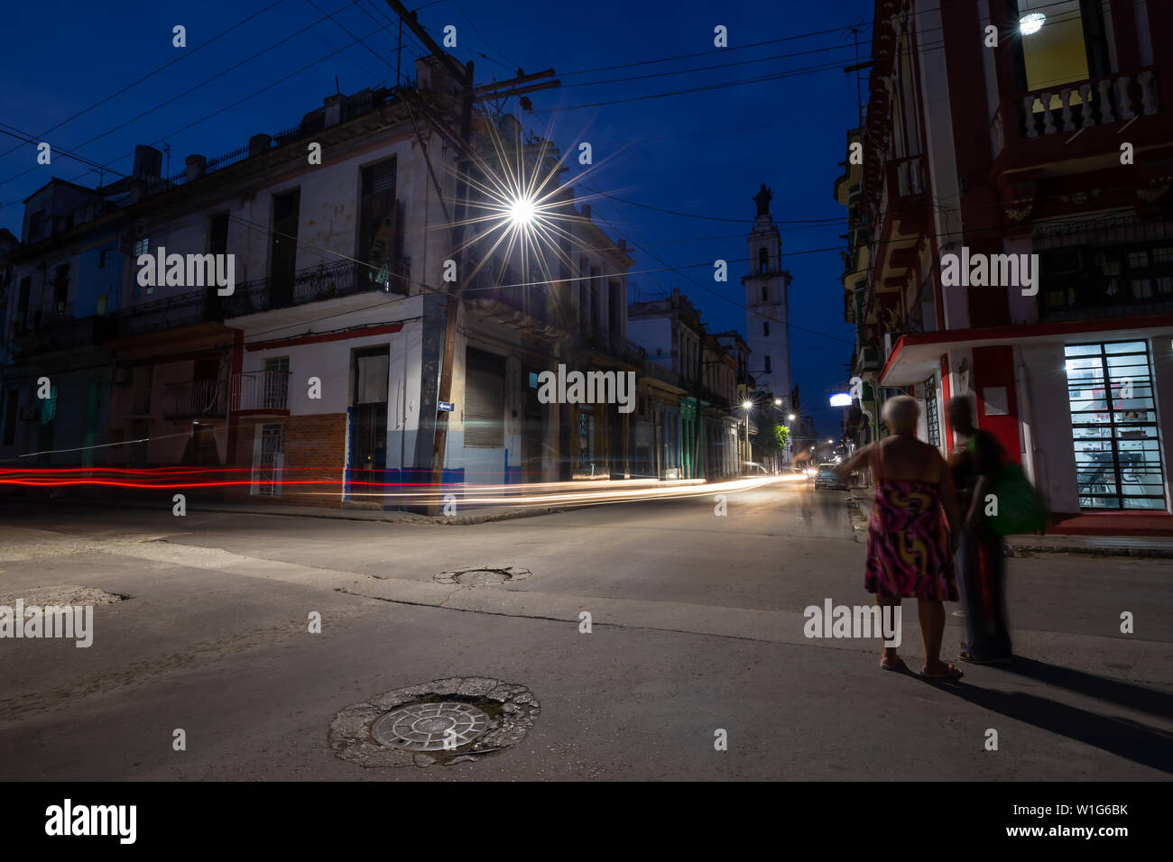 Street view of the residential neighborhood in the Old Havana City ...