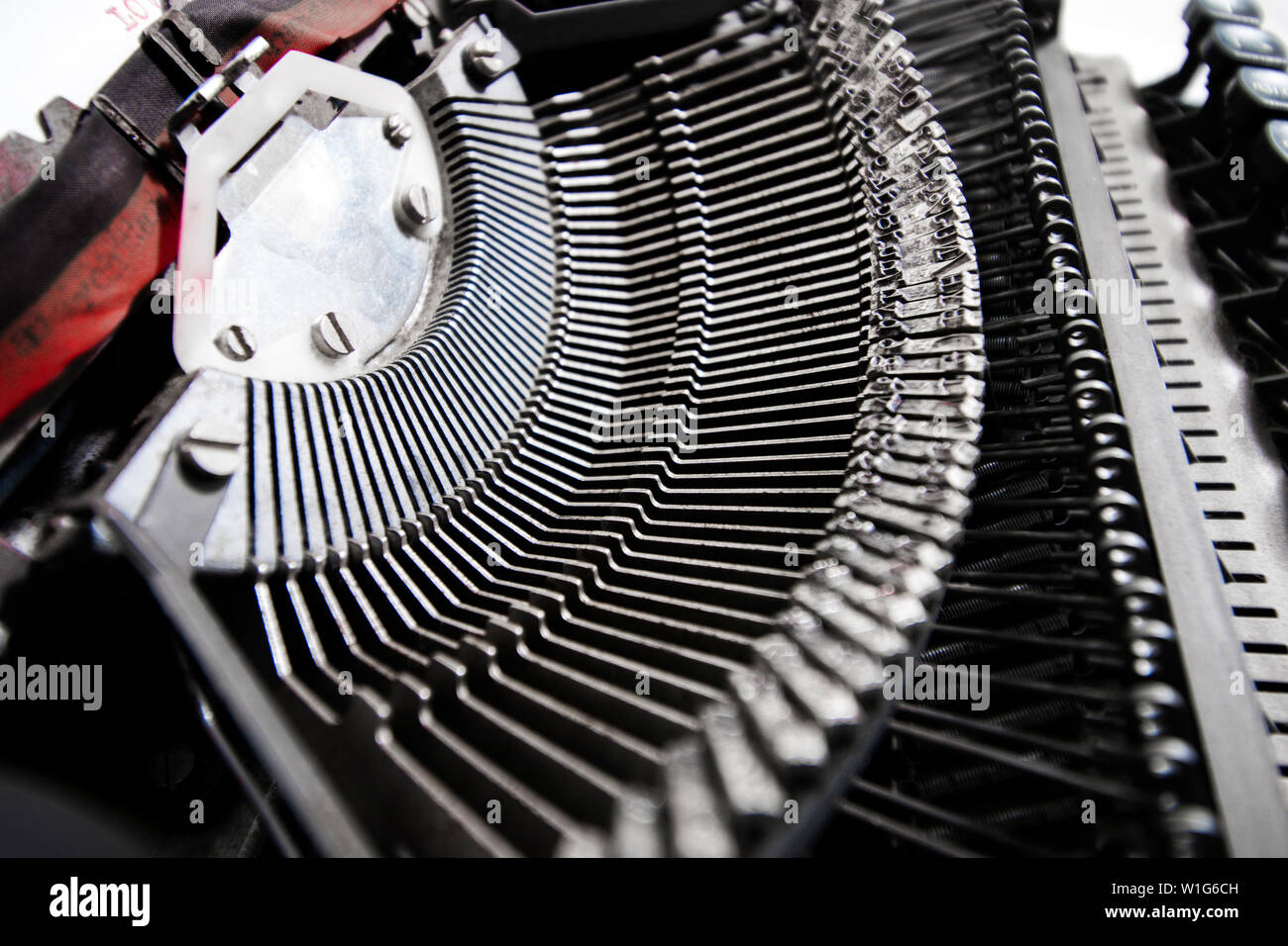 Vintage portable typewriter interior detail of keys Stock Photo - Alamy