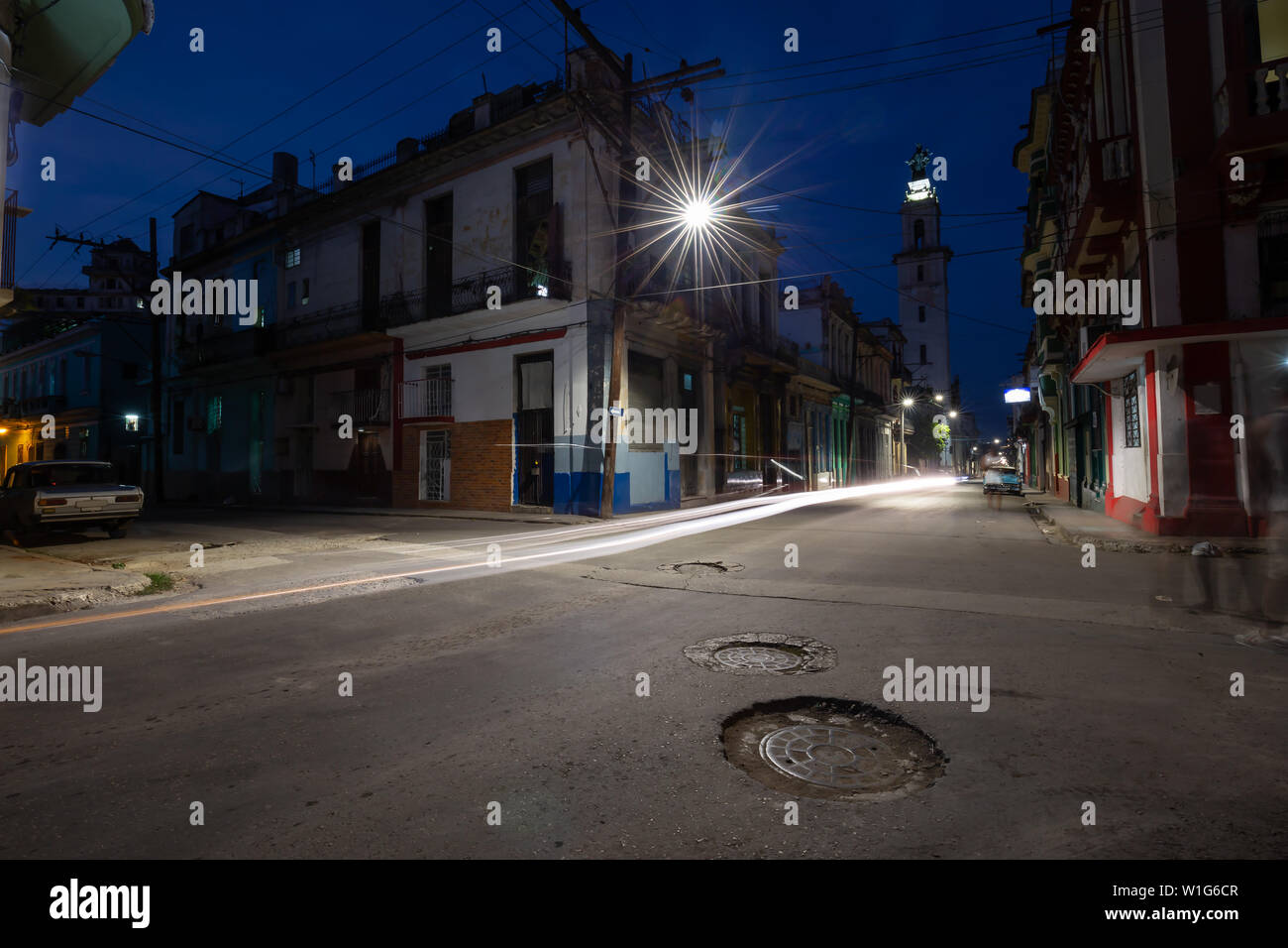 Street view of the residential neighborhood in the Old Havana City ...