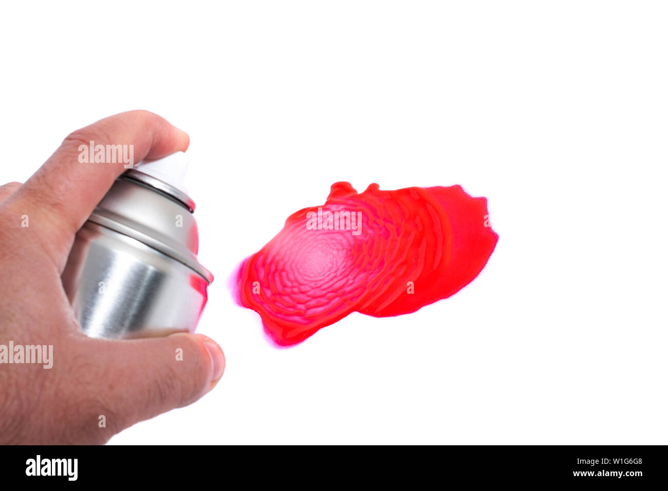 Close up view of a hand with spray can on a white background Stock ...