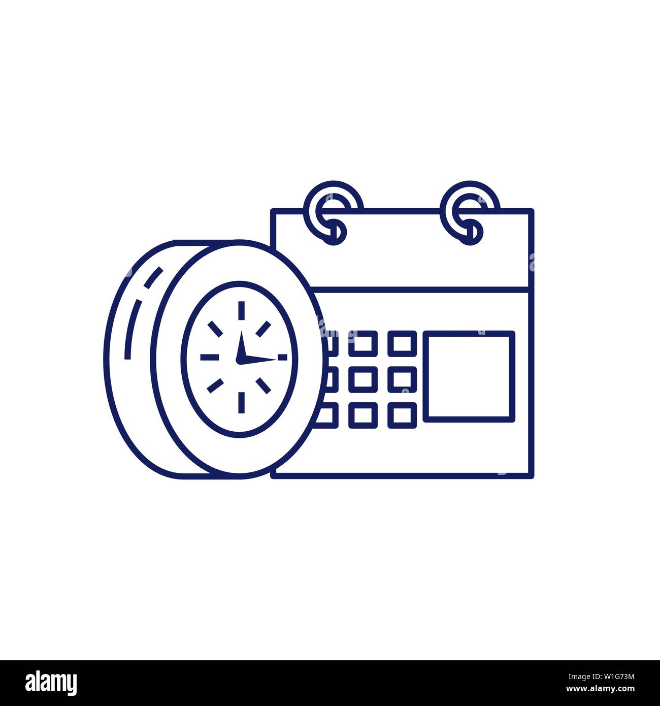 calendar reminder with clock time vector illustration design Stock ...