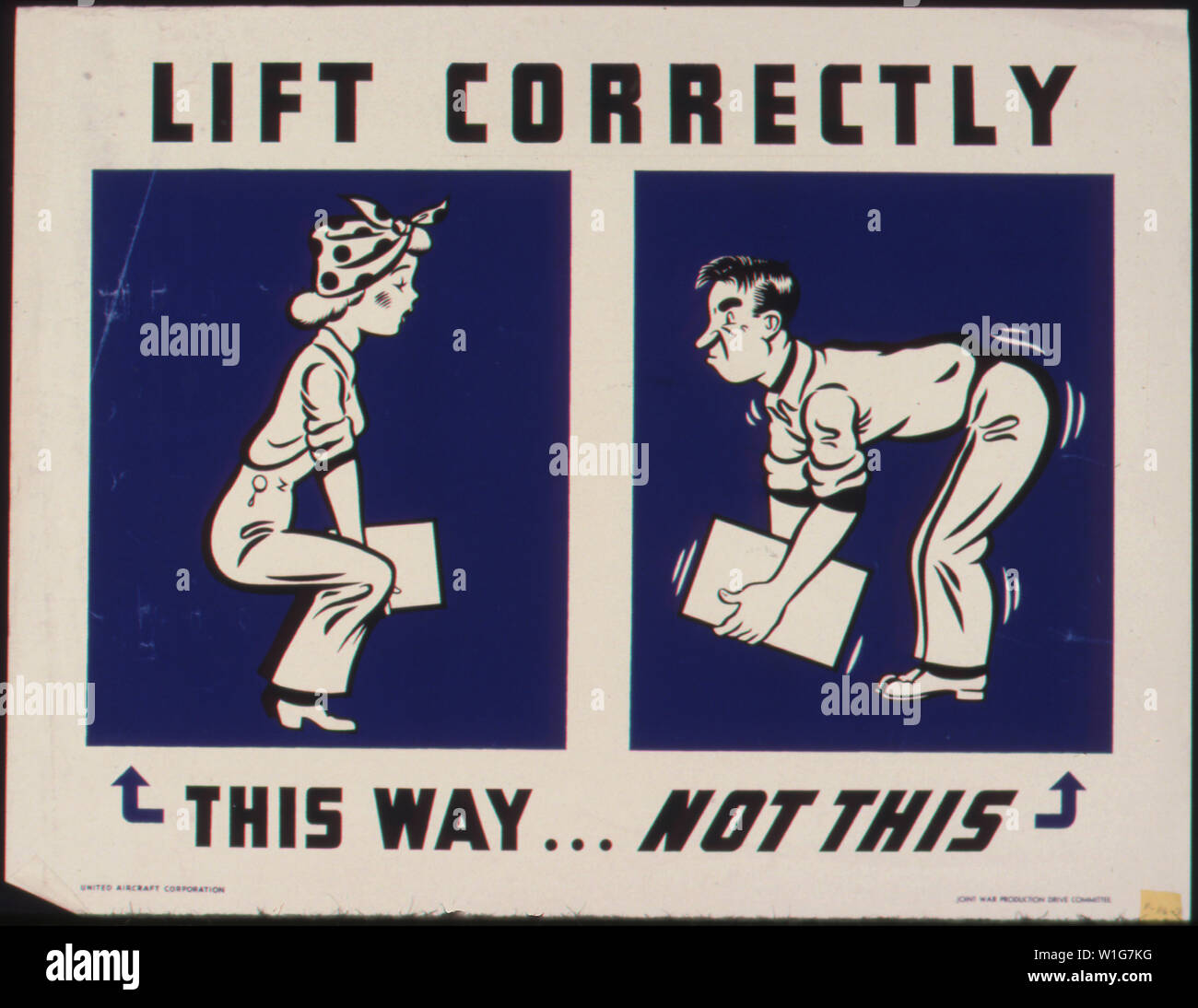 Lift correctly. This way... Not this Stock Photo - Alamy
