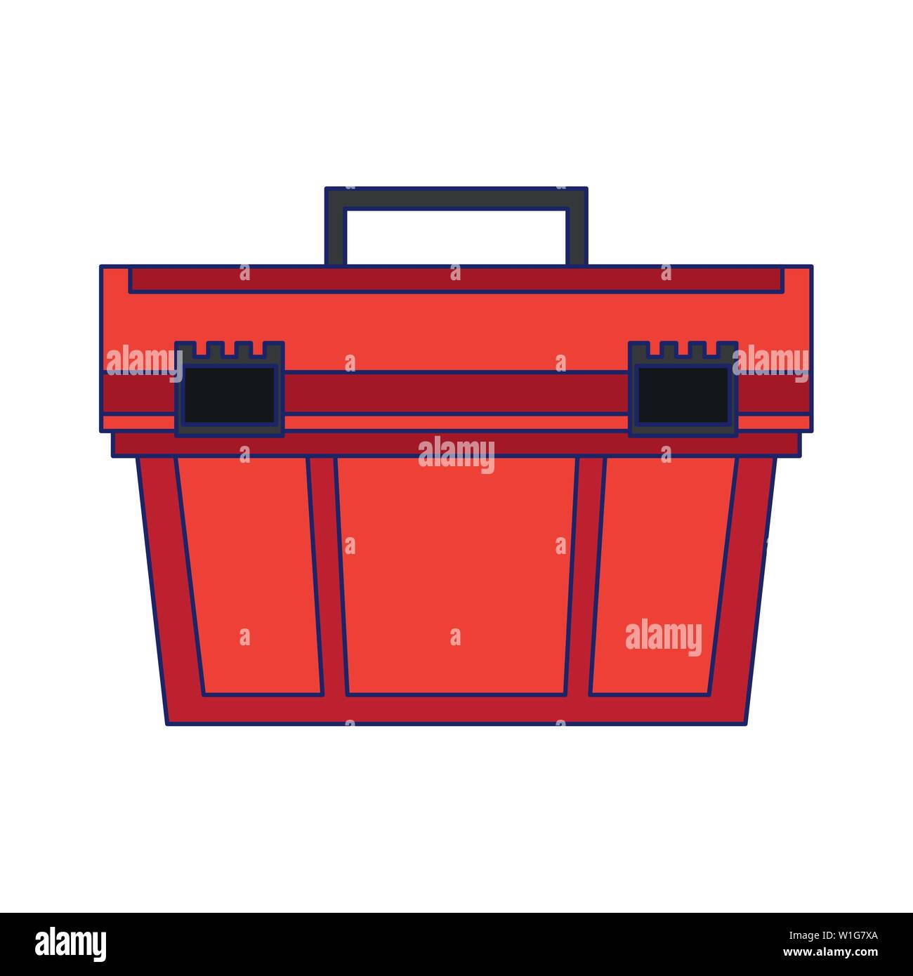 toolbox contruction tool isolated symbol blue lines Stock Vector Image ...