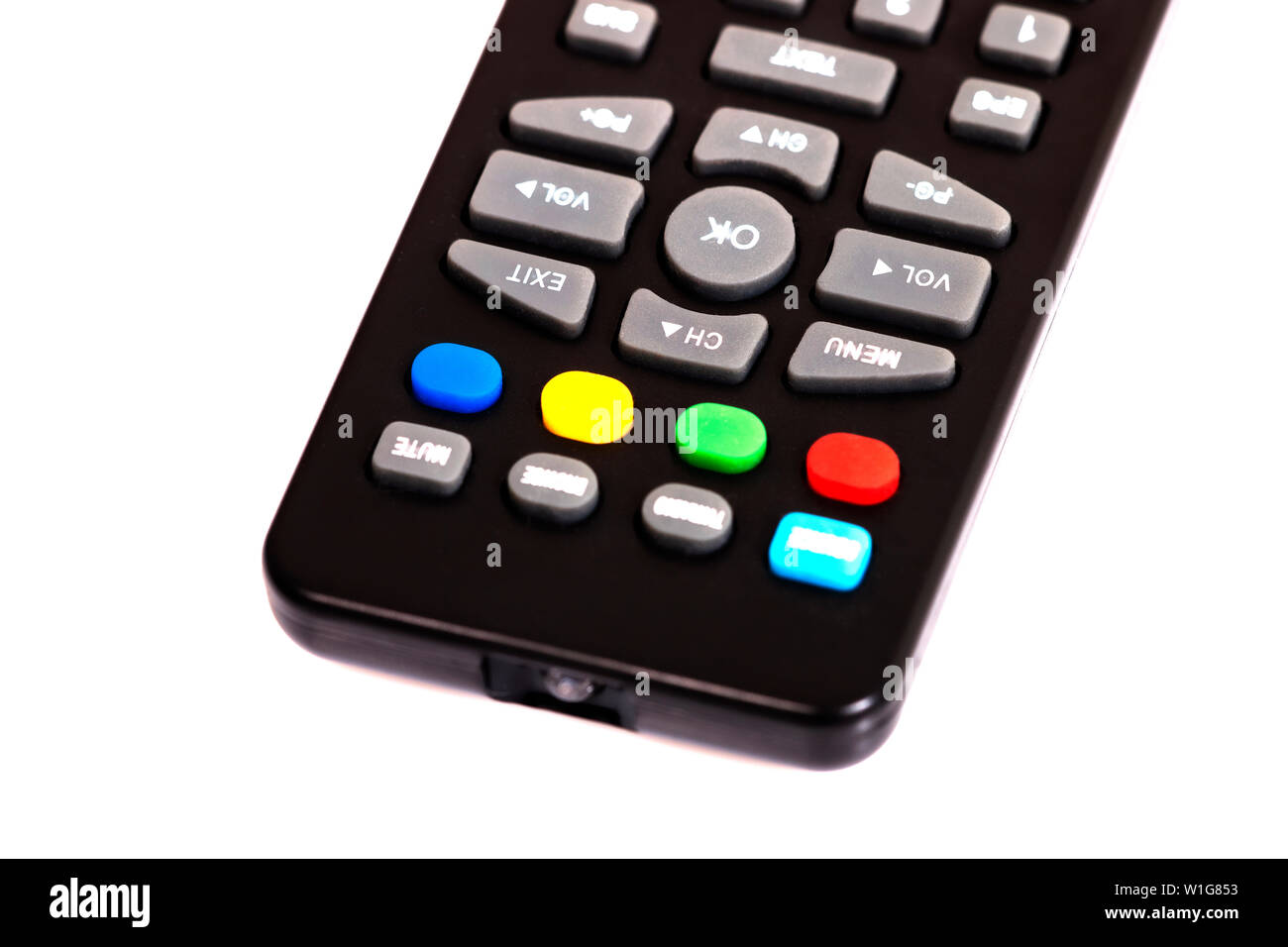 Universal TV remote control isolated on a white background Stock Photo ...