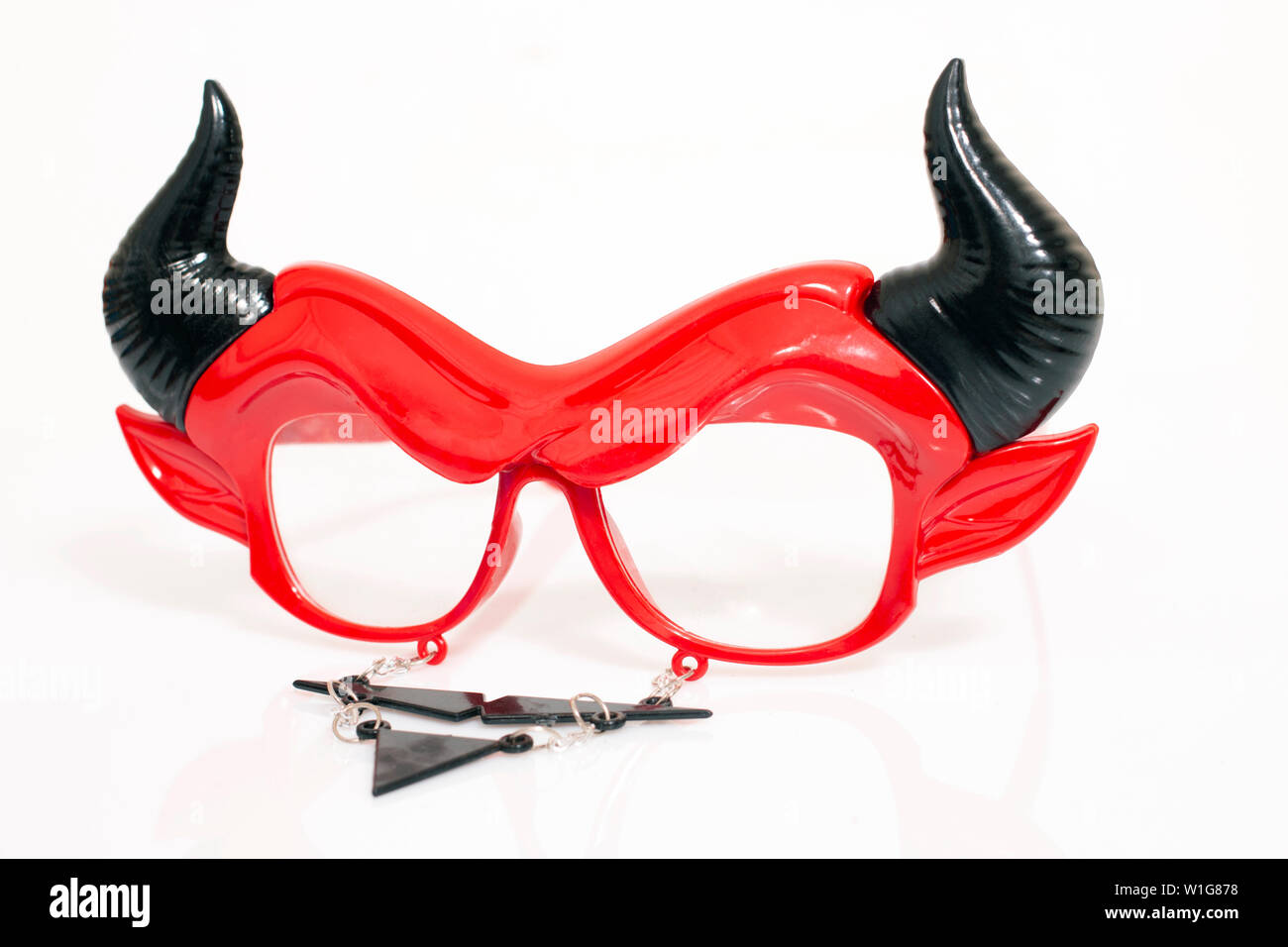 devil disguise masquerade glasses isolated on a white background Stock ...