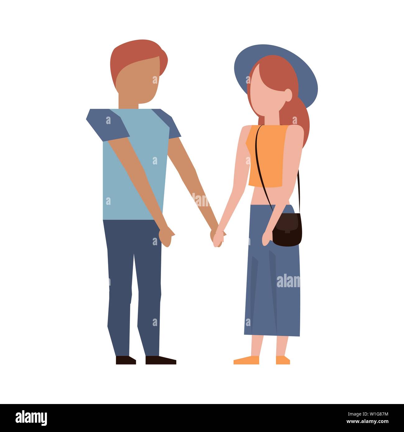 Young couple avatar faceless Stock Vector Image & Art - Alamy