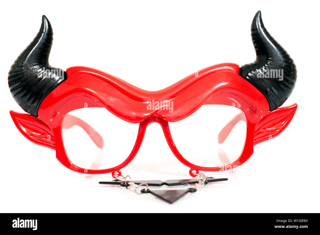 devil disguise masquerade glasses isolated on a white background Stock ...