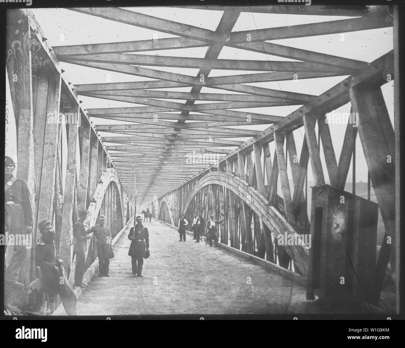 Long Bridge, Lincoln's Time. Washington, DC. Union troops guarding a ...
