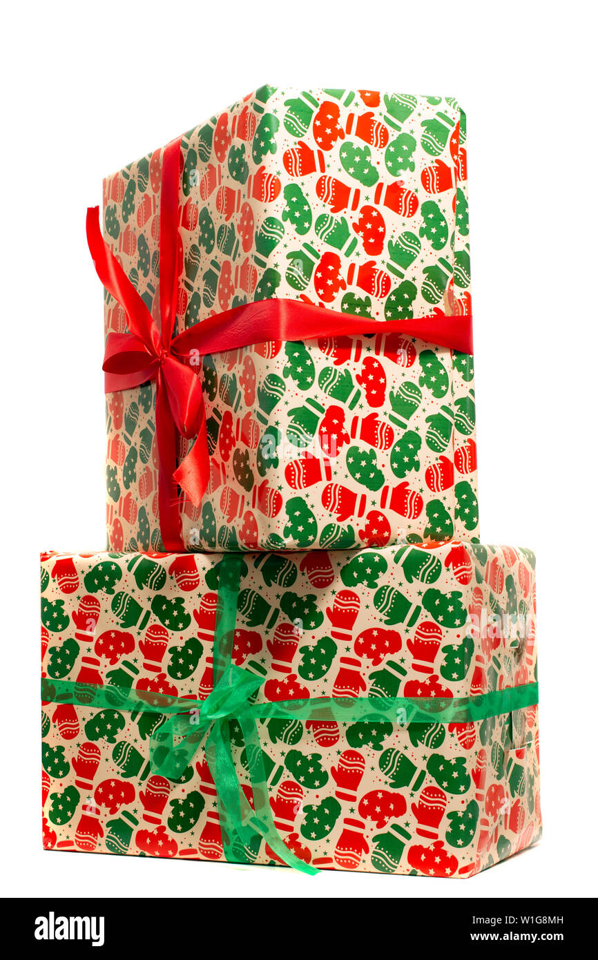 Two birthday christmas presents Cut Out Stock Images & Pictures - Alamy