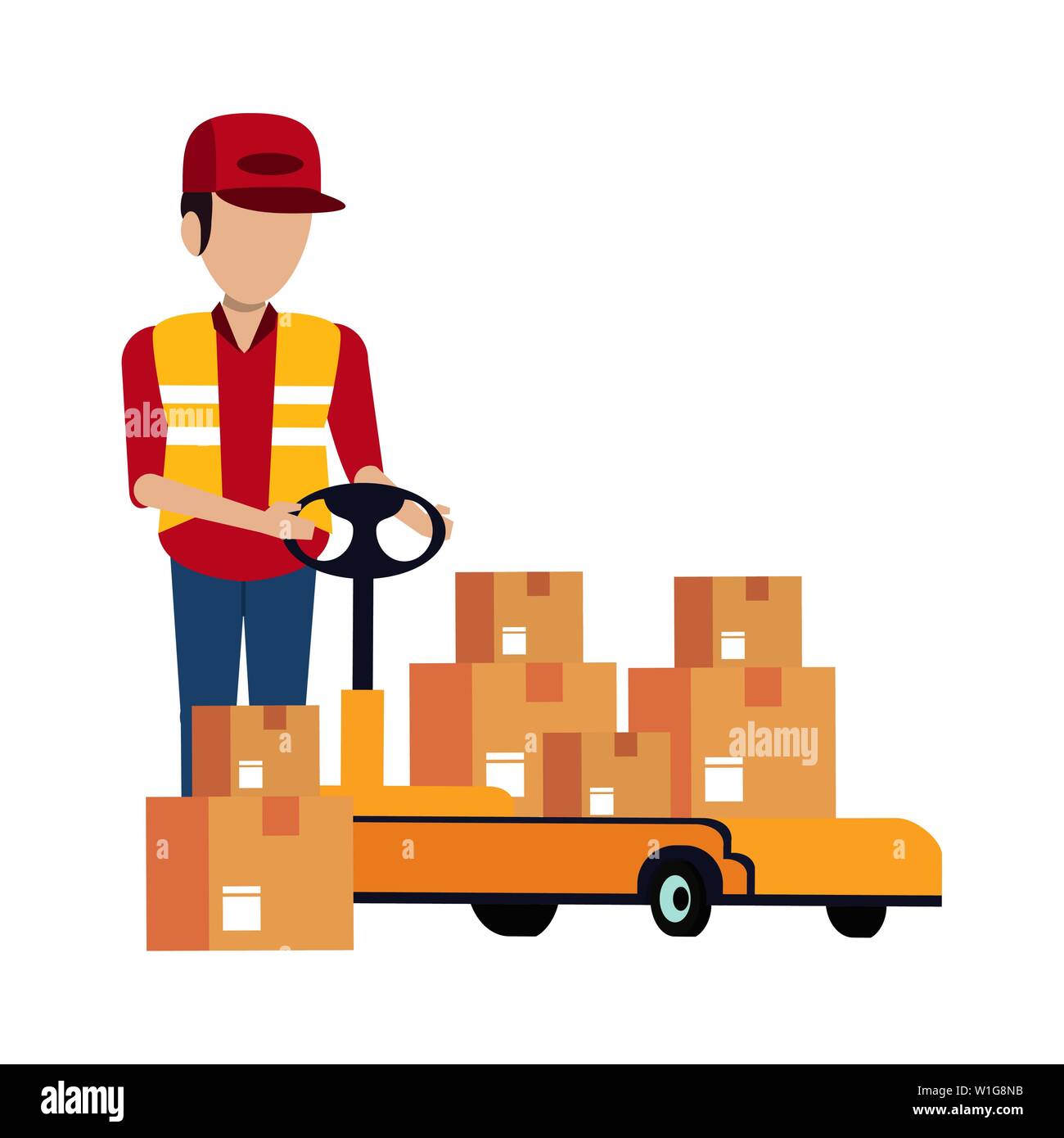 Warehouse worker logistics job concept Stock Vector Image & Art - Alamy