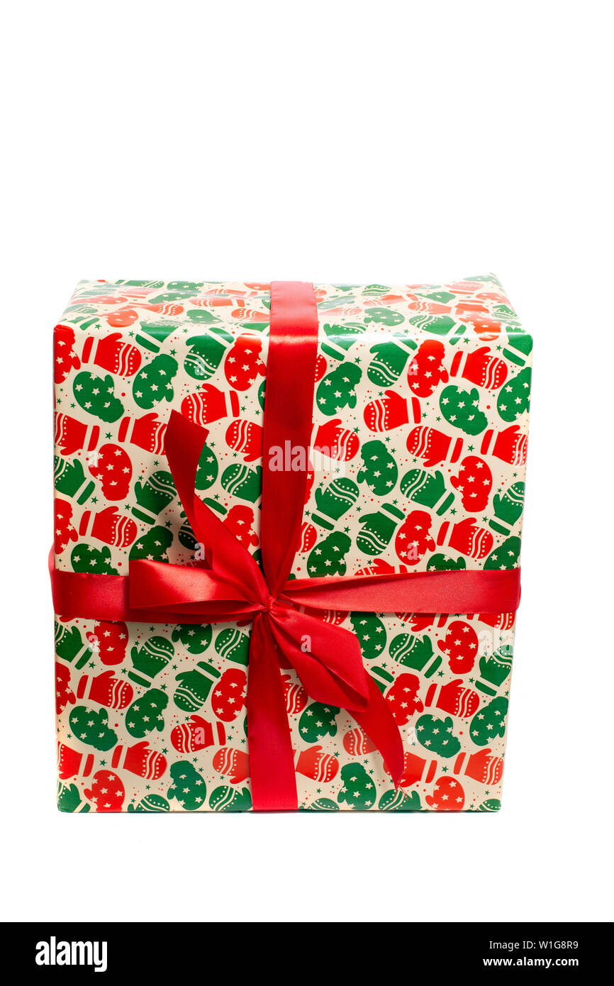 Beatifully wrapped present isolated on a white background Stock Photo ...