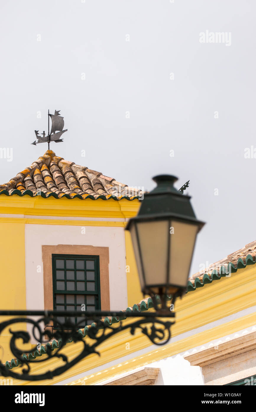 View of the historical building in Faro city in the downtown area ...