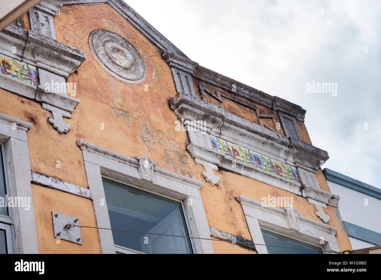 View of the typical beautiful architecture on buildings of portuguese ...