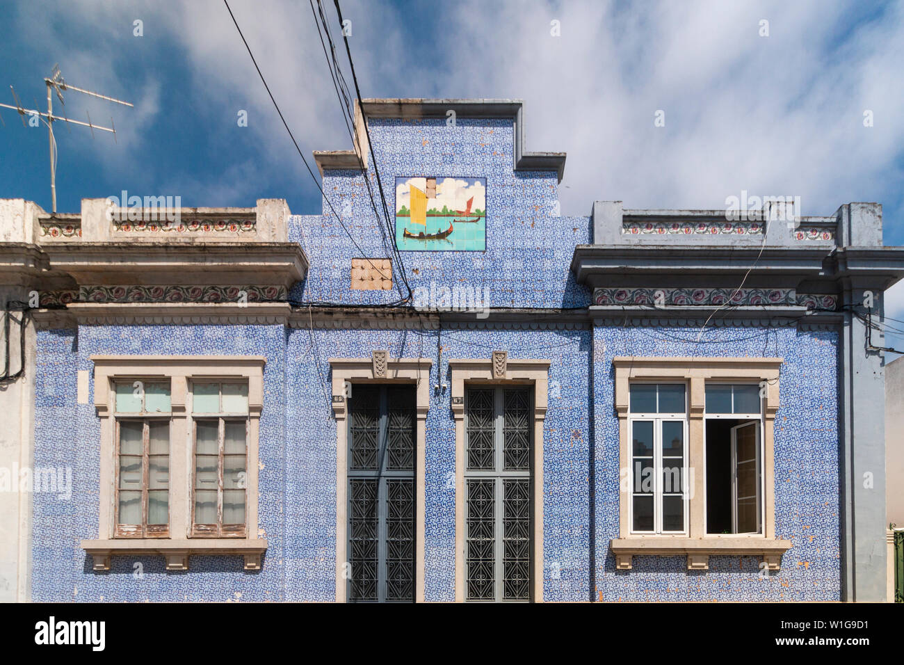 View of the typical beautiful architecture on buildings of portuguese ...