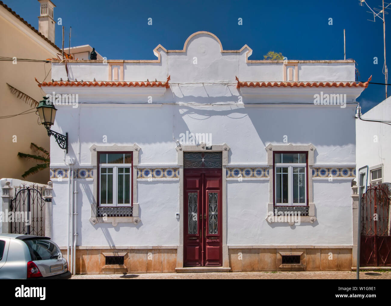 View of the typical beautiful architecture on buildings of portuguese ...