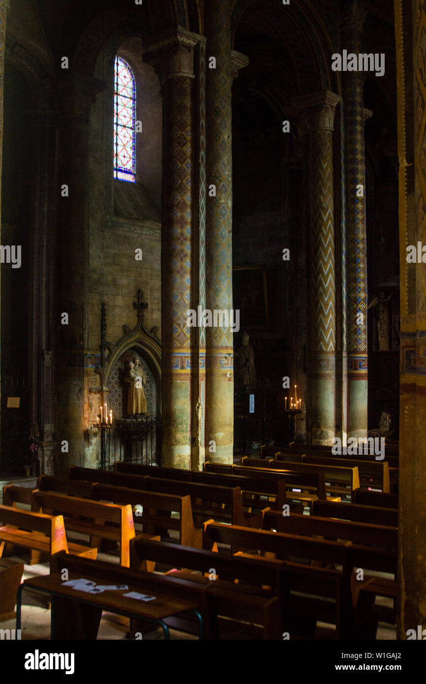 cathedral church column religion abbey Stock Photo - Alamy