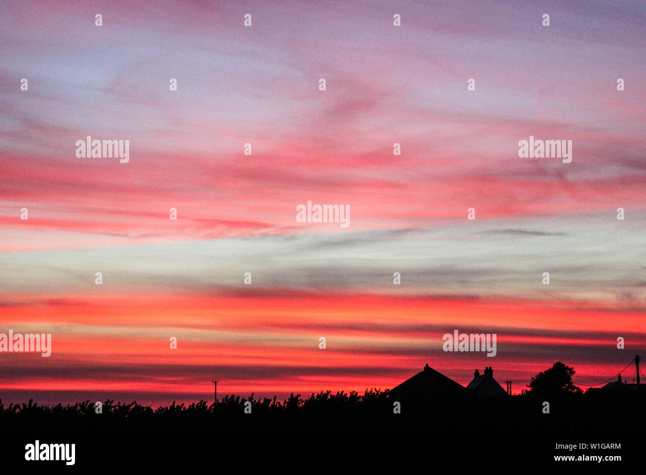 sunset landscape evening dawn Stock Photo - Alamy