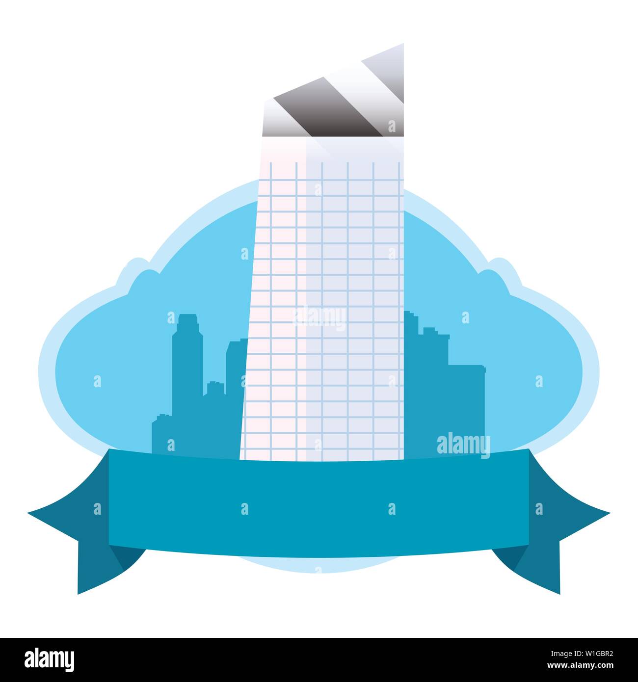 futuristic building urban tower emblem vector illustration Stock Vector ...