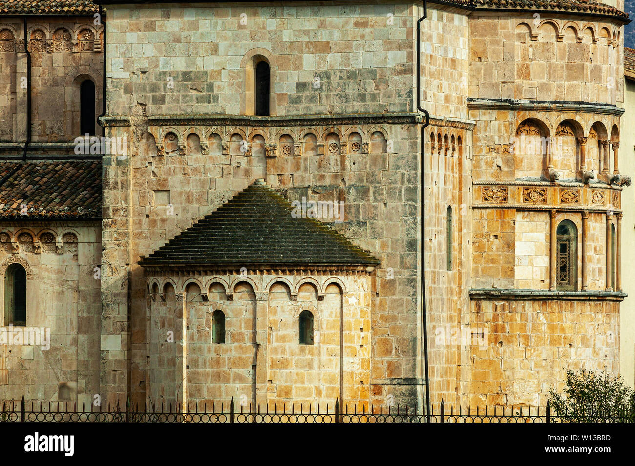 Exterior of the apses and decorations of the Valvense cathedral of San ...