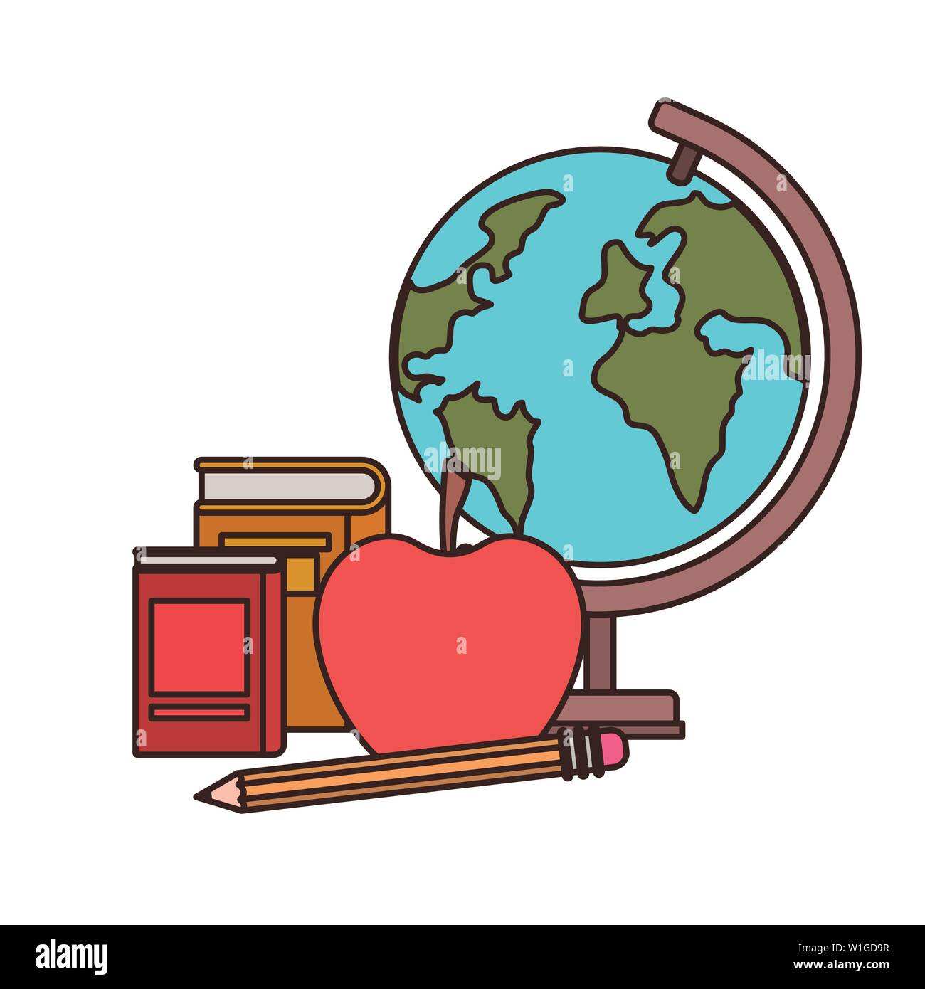 World globe pencil on white Stock Vector Images - Alamy