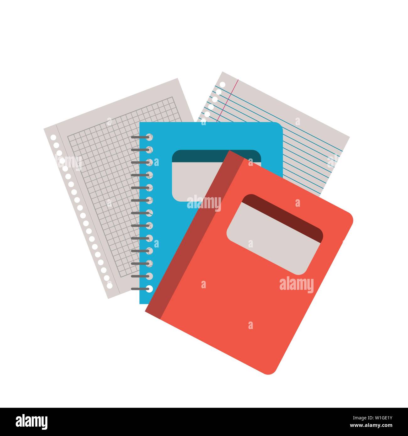 books of school with white background Stock Vector Image & Art - Alamy
