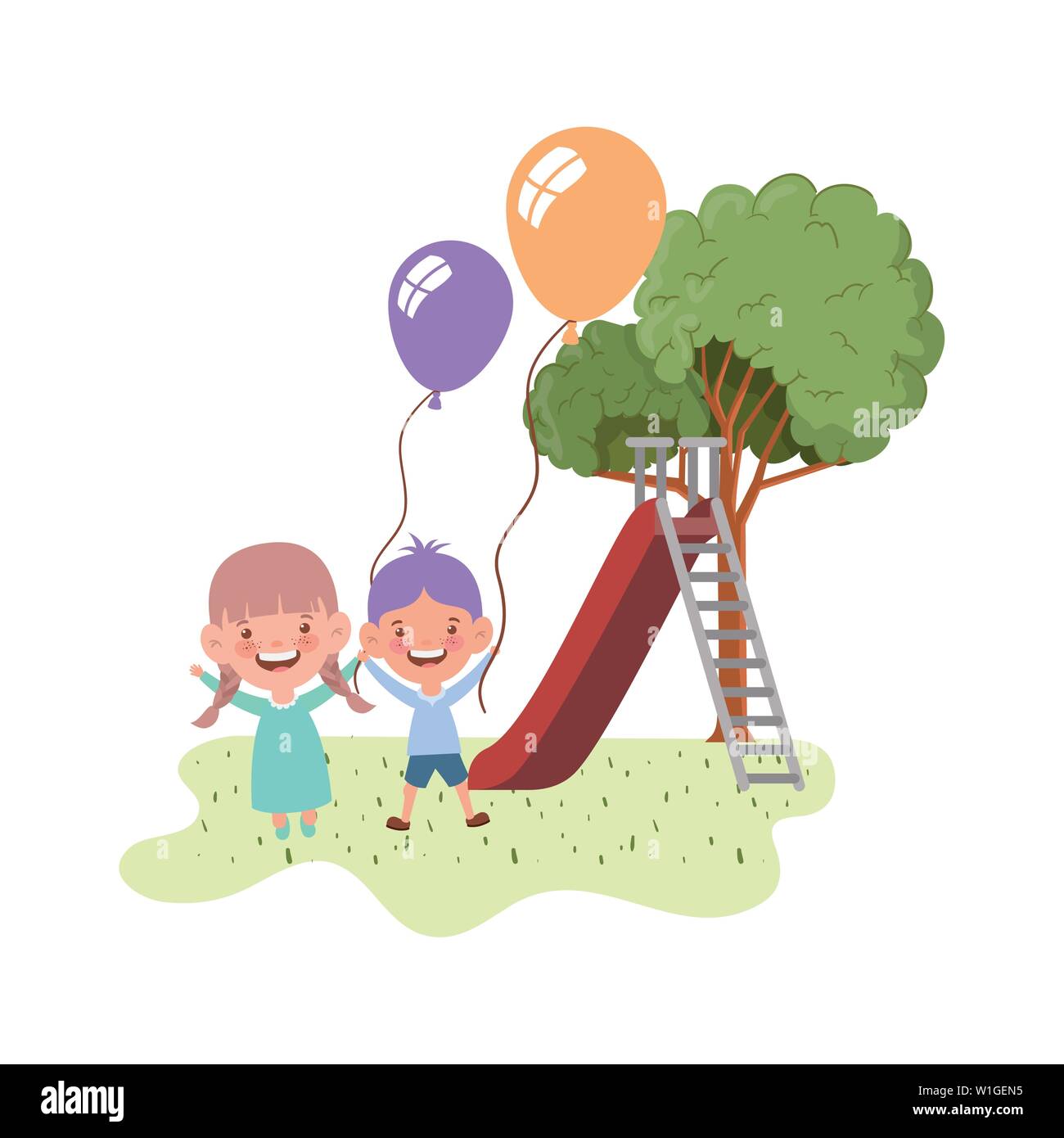 Man playground slide Cut Out Stock Images & Pictures - Alamy