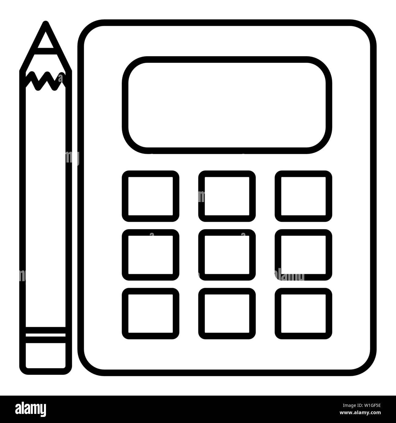 calculator math device with pencil vector illustration design Stock ...