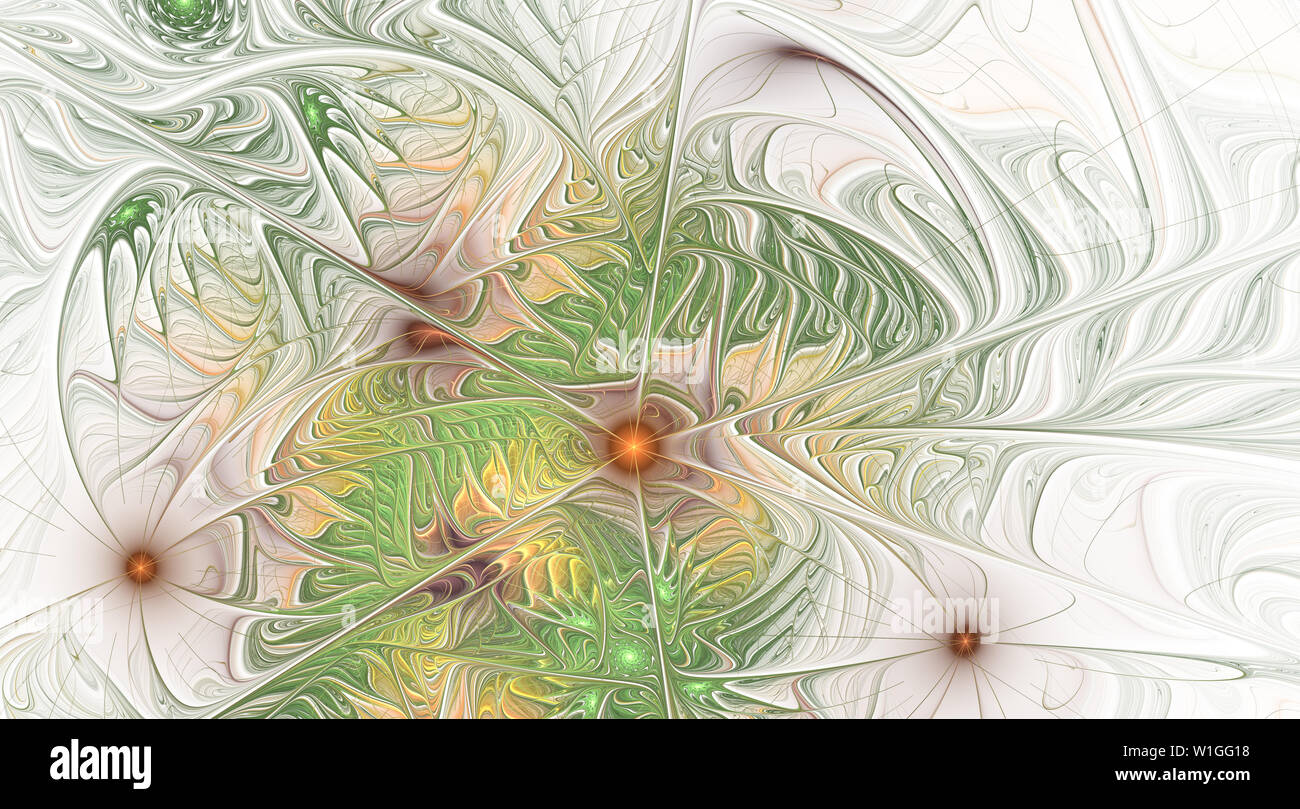 Fabulous fractal pattern in blue. Digital fractal art. Smooth blue ...