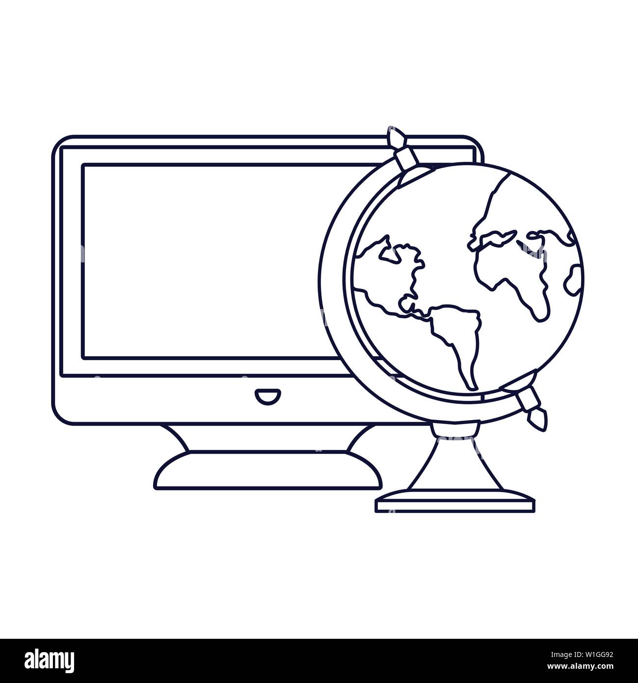 computer map back to school vector illustration Stock Vector Image ...