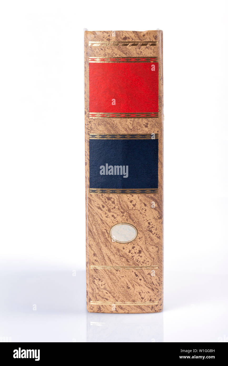 The spine of a book isolated on white background Stock Photo - Alamy