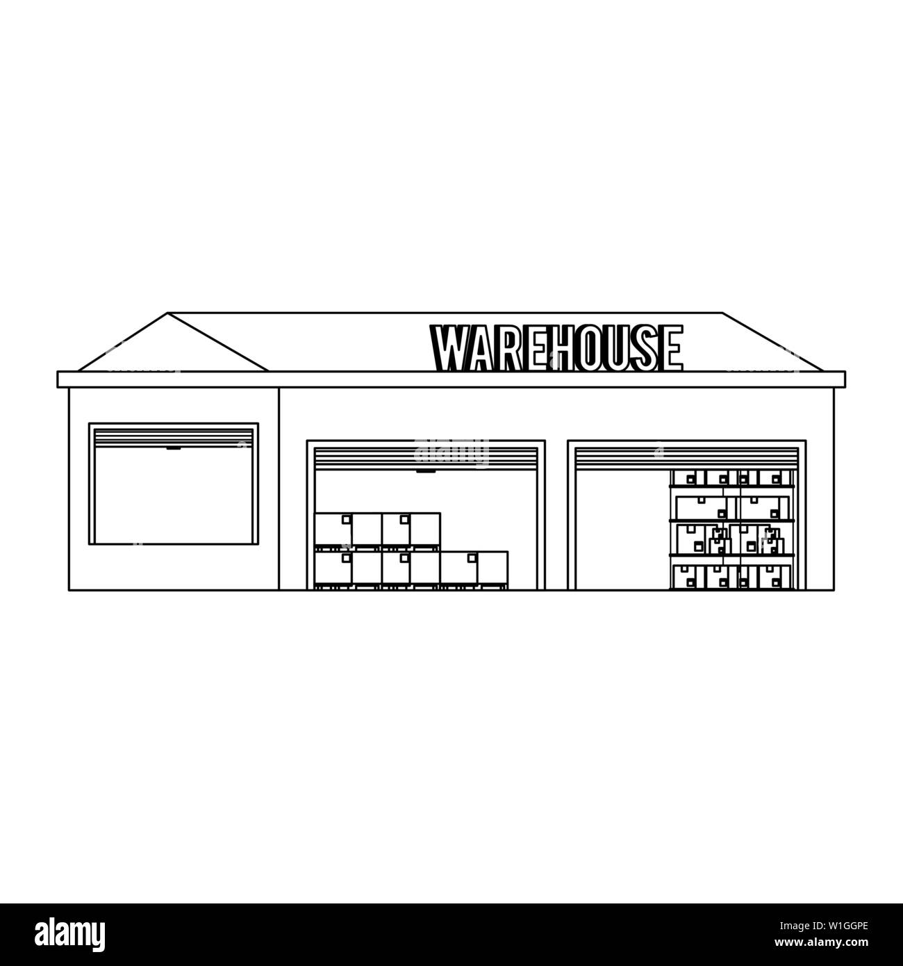 Modern industrial warehouse inside Stock Vector Images - Alamy