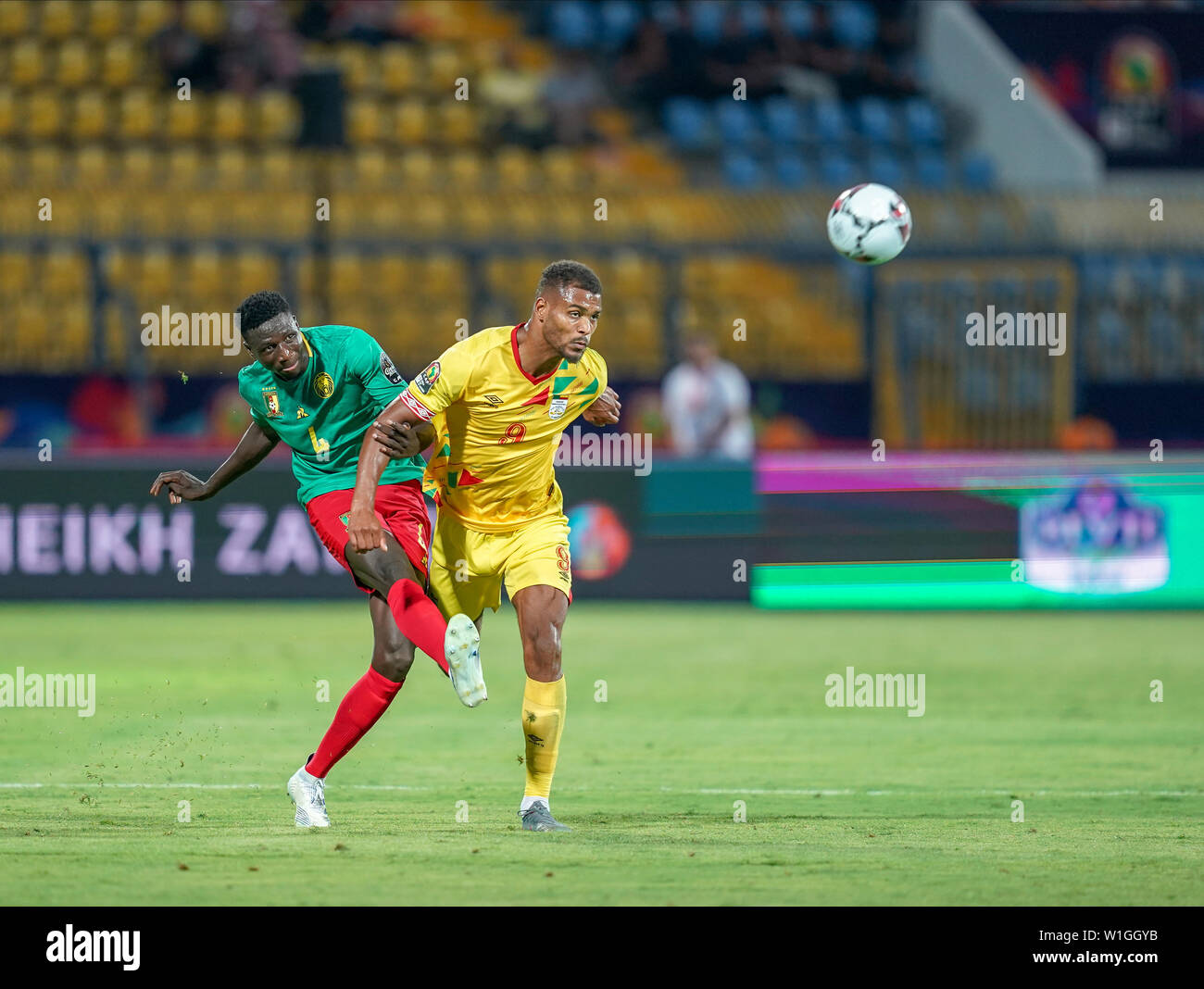 Ismailia, Egypt. 2nd July, 2019. Yaya Banana of Cameroon passing by ...