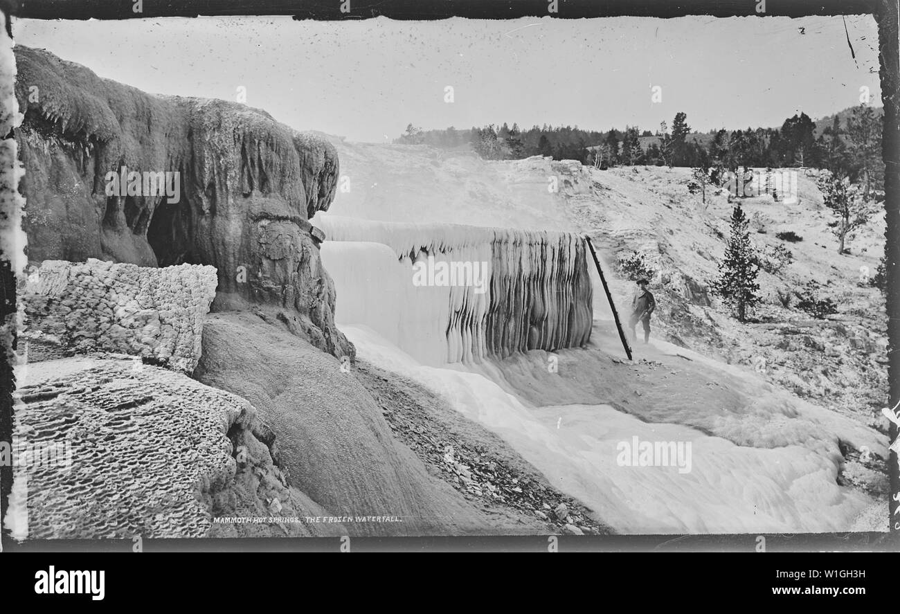 Mammoth Hot Springs. The Frozen Waterfall. Yellowstone National Park ...