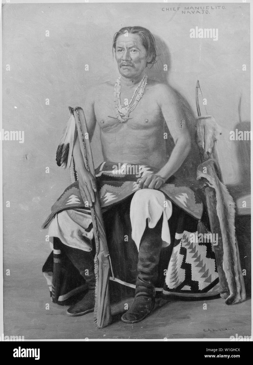 Manuelito, a Navajo chief; full-length, seated; General notes: Artwork ...