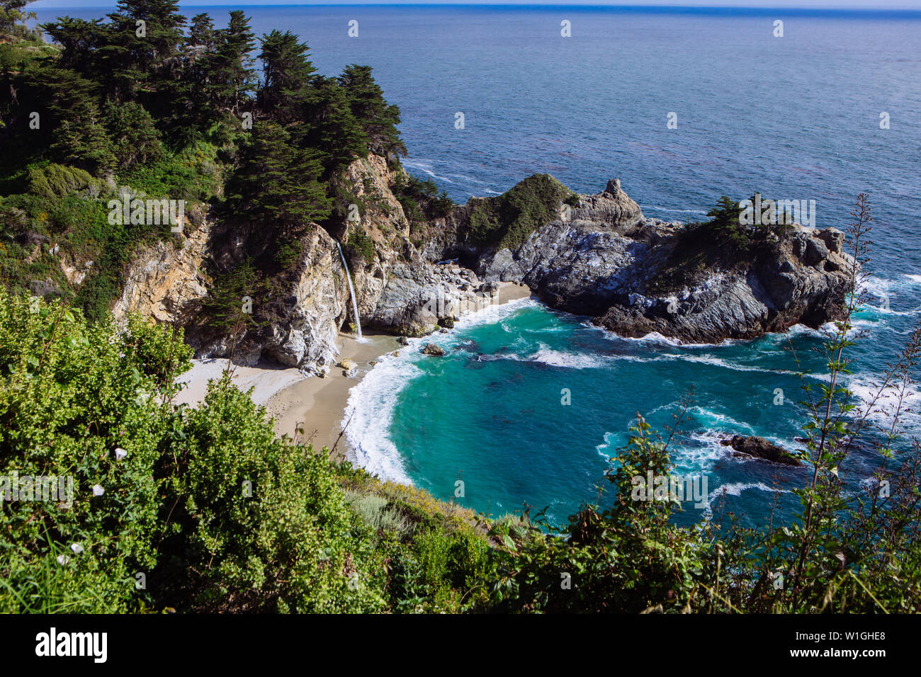 Julia Pfeiffer Burns State Park waterfall, California, USA Stock Photo ...