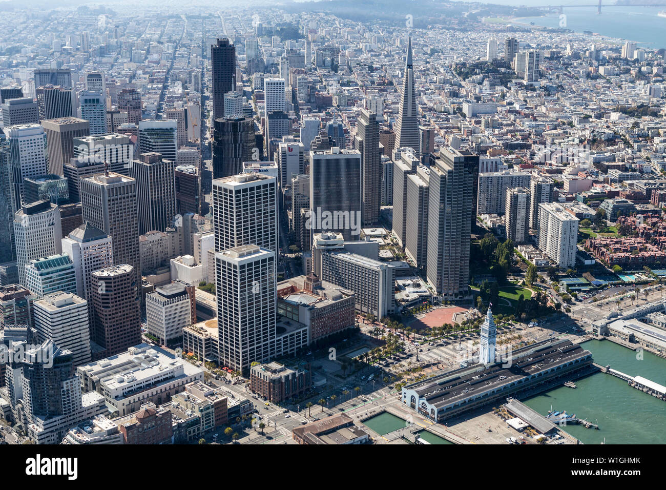 San Francisco, California, USA - September 19, 2016: Aerial view of ...